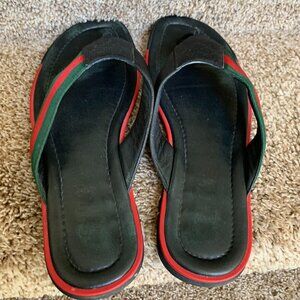 Gucci | Shoes | Gucci Mens Black Leather Thong Sandals | Poshmark